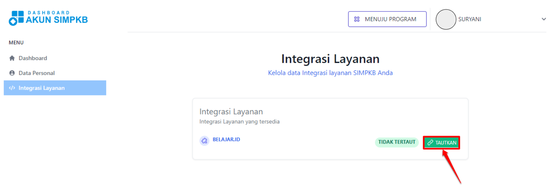 Panduan Menautkan Akun belajar.id Setelah Login Pada Akun SIMPKB ... Panduan Menautkan Akun belajar.id Setelah Login Pada Akun SIMPKB ...