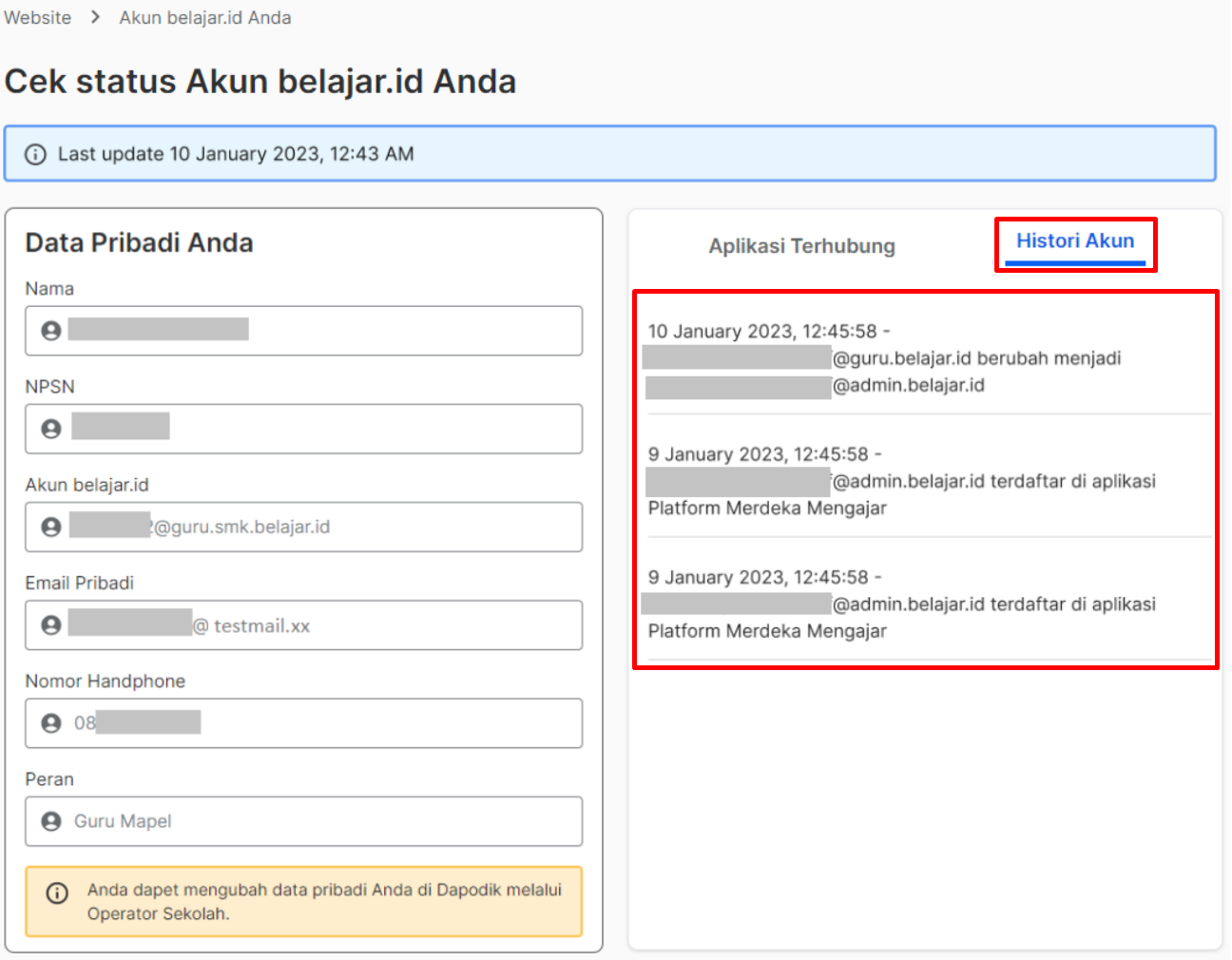 Pengenalan Fitur 'Cek Akun belajar.id' – belajar.id Pengenalan Fitur 'Cek Akun belajar.id' – belajar.id